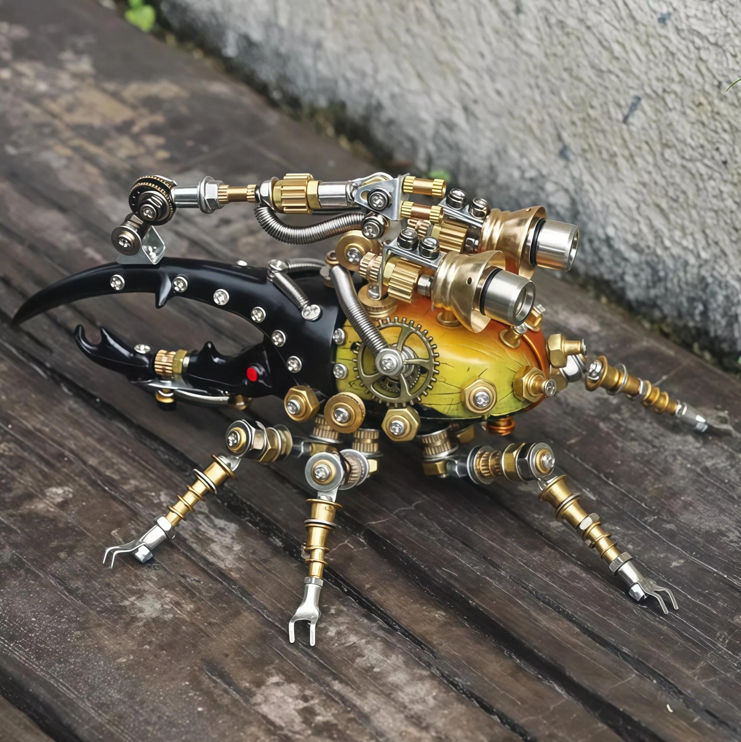 Handmade Steampunk Mechanical Insect Model Kit | DIY Metal Sculpture ...