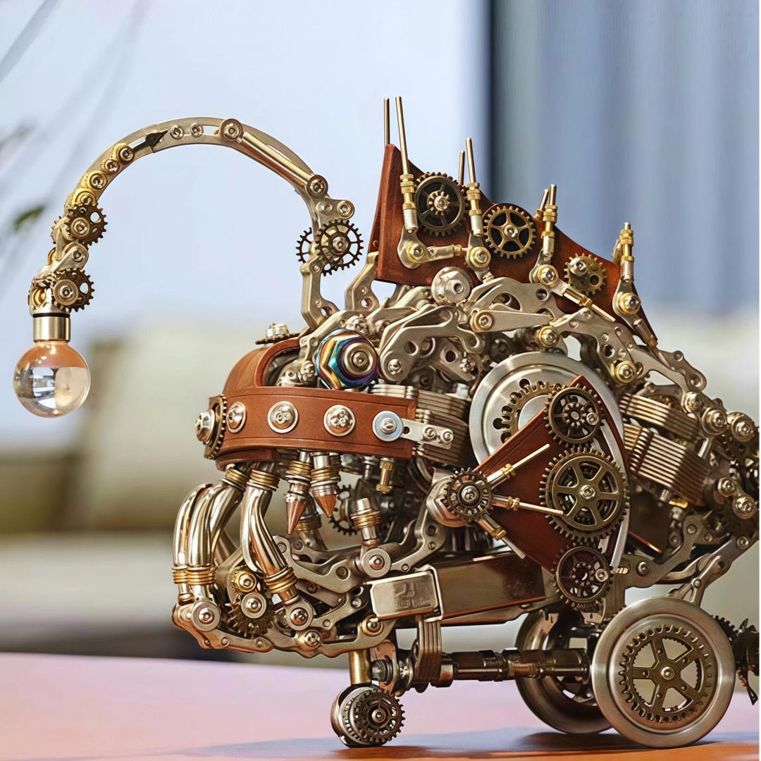 Steampunk Anglerfish Model Kit – Metal Mech Sculpture for Collectors ...