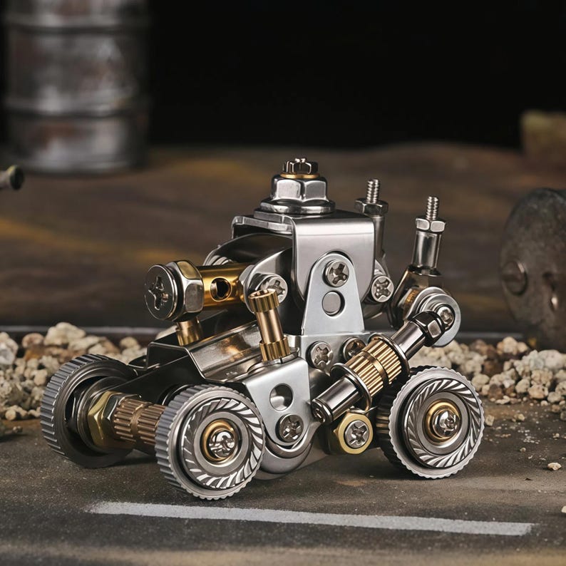 Mini Steampunk Metal Robot Model Kit – DIY Desk Decor Blind Box - Etsy