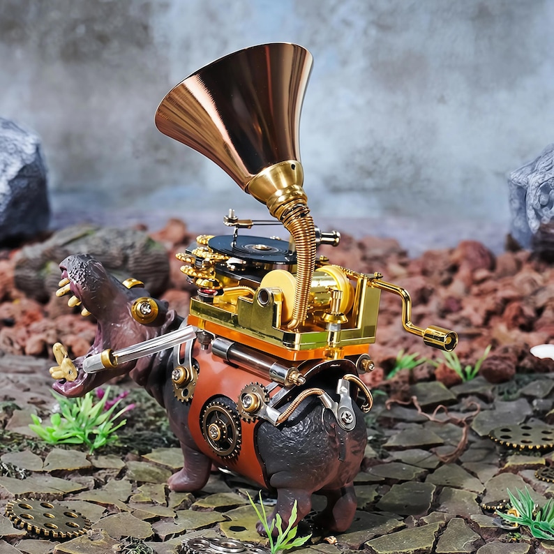 Steampunk Hippo Model Kit DIY Metal Mechanical Assembly Kit for Adults ...