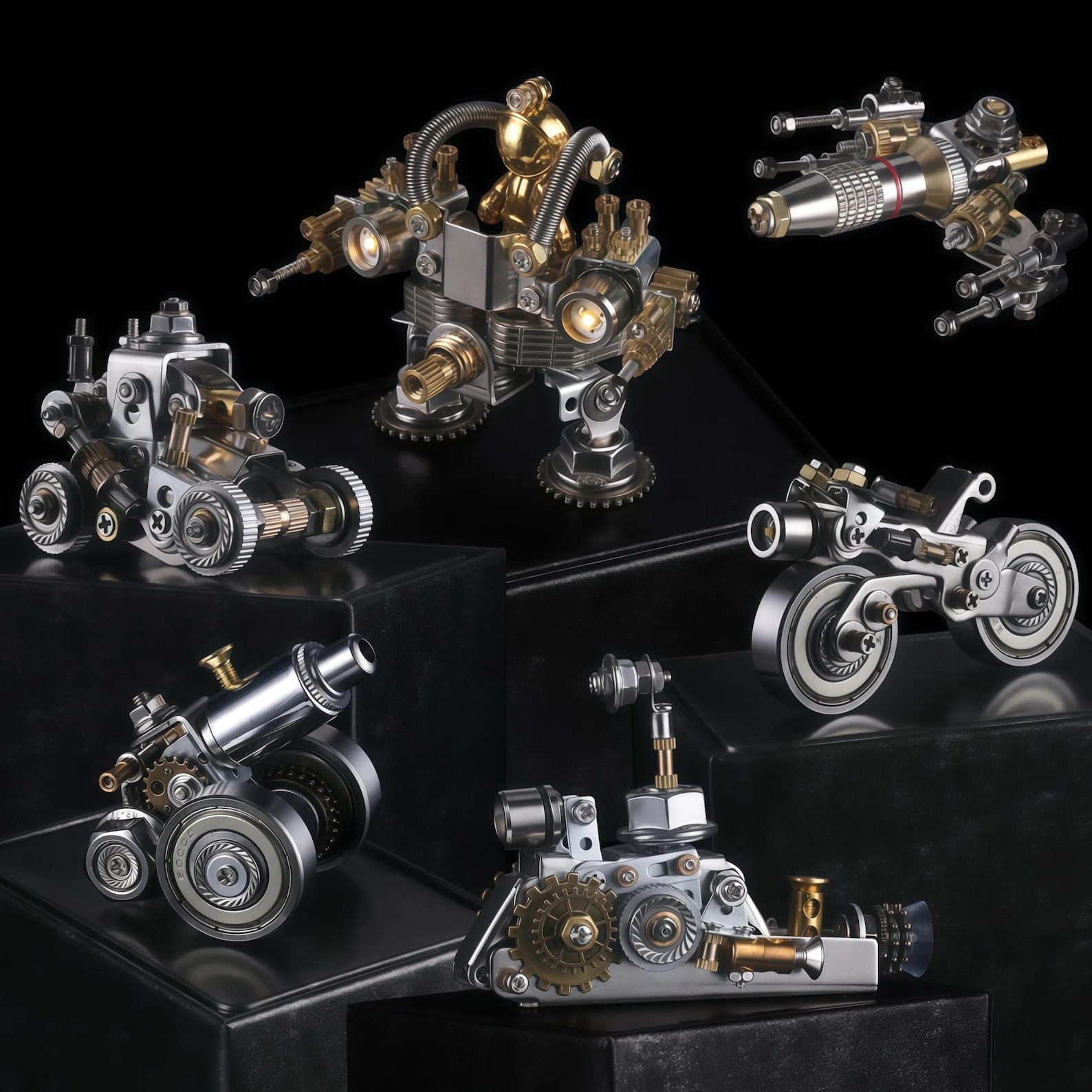 Mini Steampunk Metal Robot Model Kit – DIY Desk Decor Blind Box - Etsy