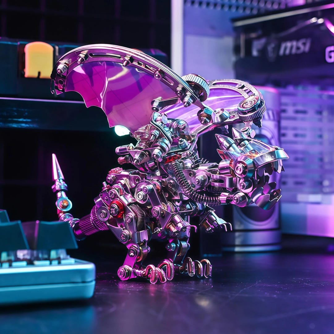 Colorful Metal Dragon（nidhogg） – DIY Iridescent Steampunk Model Kit ...