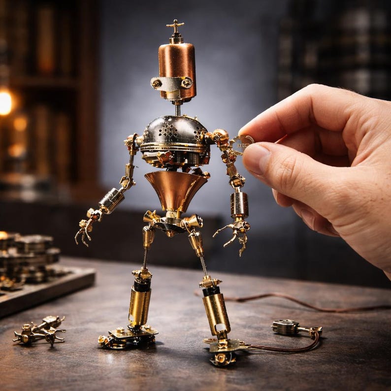 Handmade Steampunk Robot Sculpture, Industrial Metal Art Collectible - Etsy