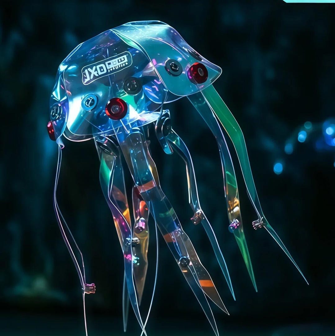 Clear Mechanical Jellyfish Model Kit | DIY Sci-fi Art Toy | Acrylic ...
