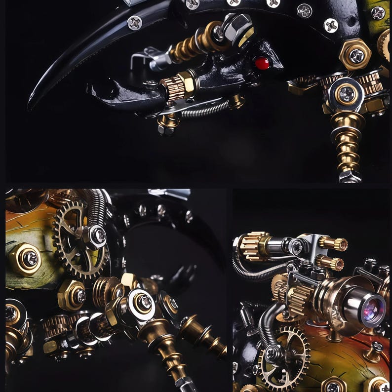 Handmade Steampunk Mechanical Insect Model Kit | DIY Metal Sculpture ...