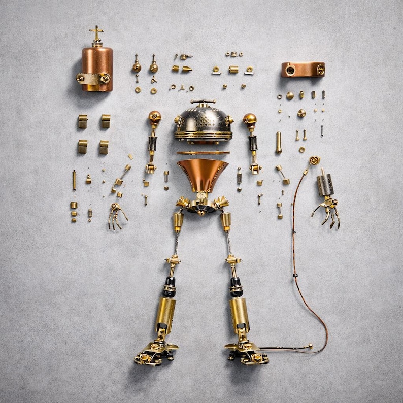 Handmade Steampunk Robot Sculpture, Industrial Metal Art Collectible - Etsy