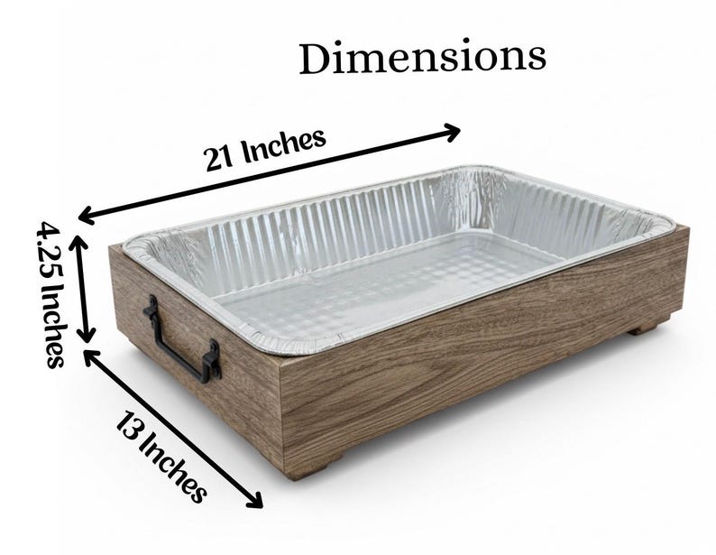 Personalized Mango Wood Foil Pan Holder Set | Farmhouse Buffet Decor - Etsy