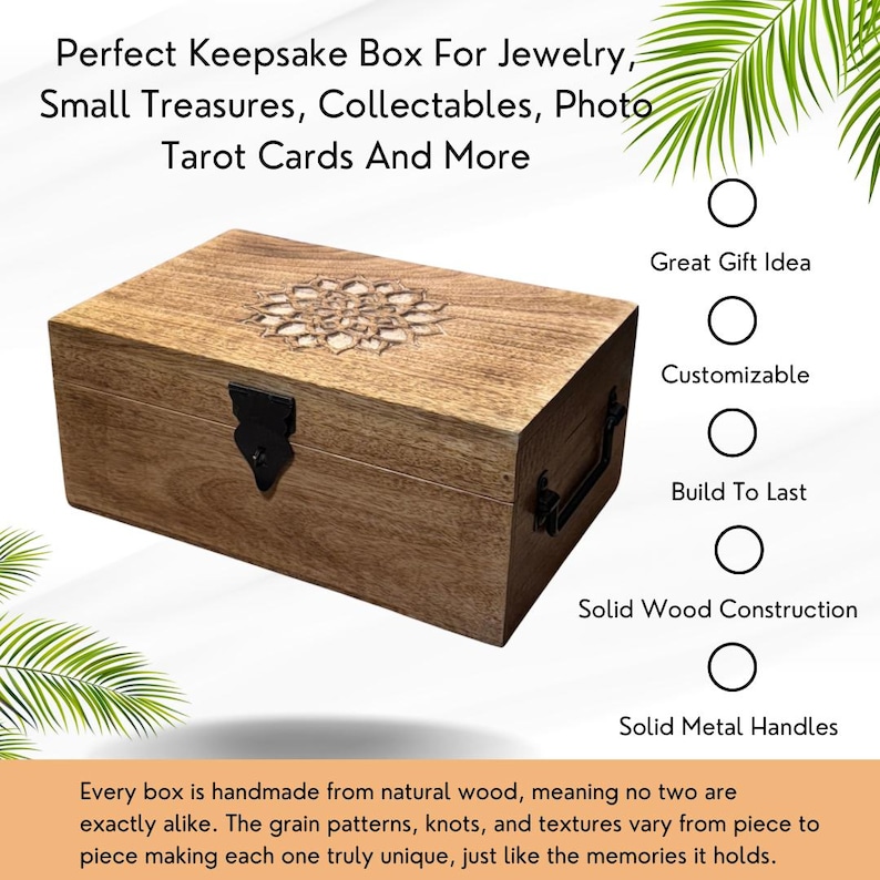 Engraved Lotus Wooden Keepsake Large Box: Personalized Memory Box - Etsy