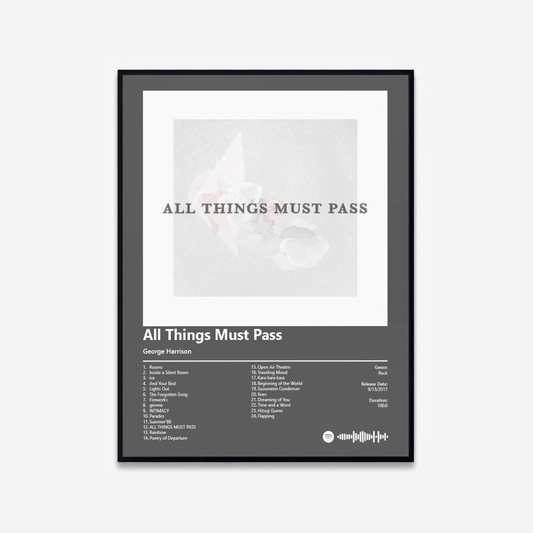 George Harrison - All Things Must Pass Album Art Poster | Digital ...