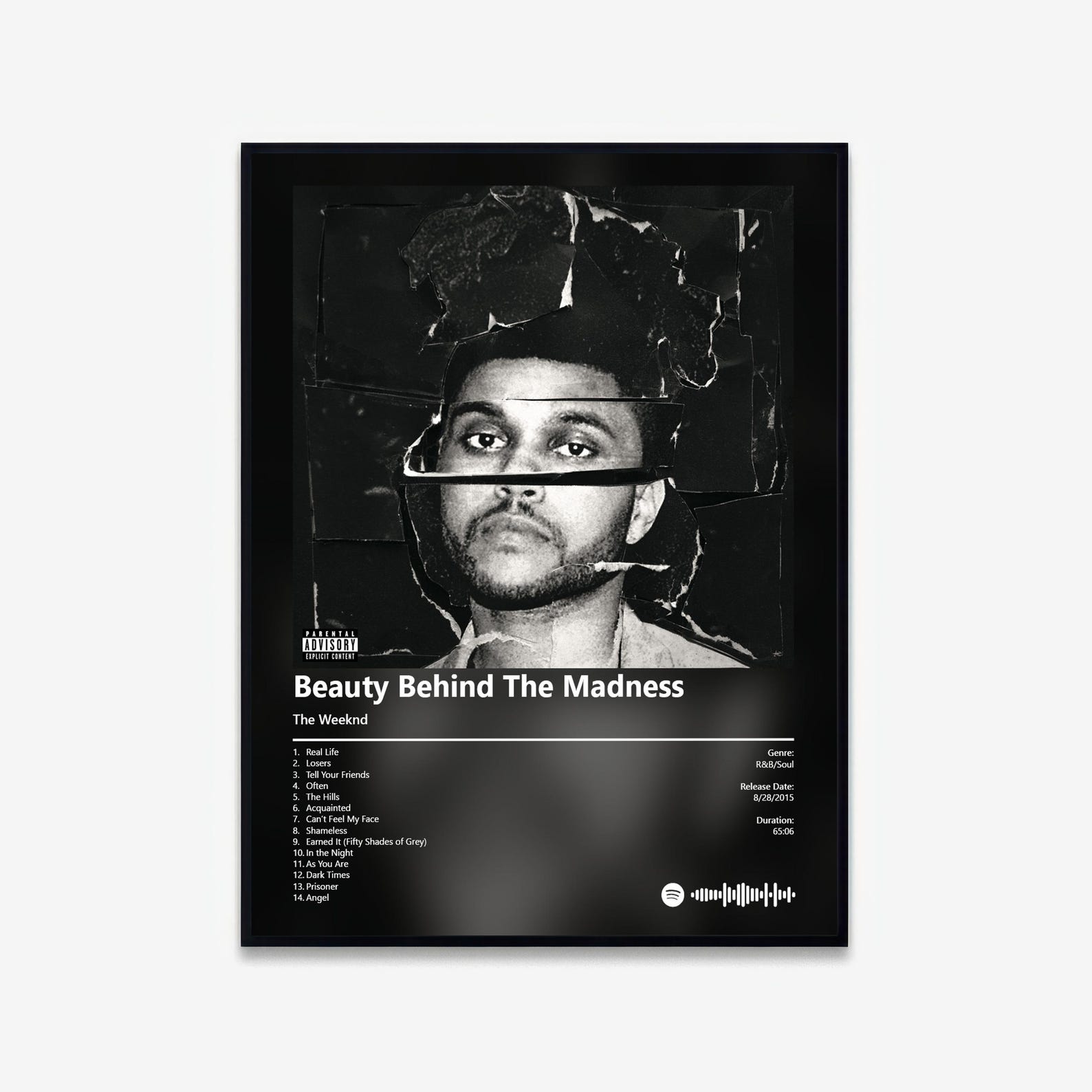 The Weeknd - Beauty Behind the Madness Album Art Poster | Digital ...