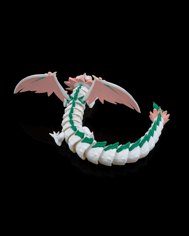 3D Printed Floral Dragon Figurine | Articulated Fantasy Dragon | Cute ...
