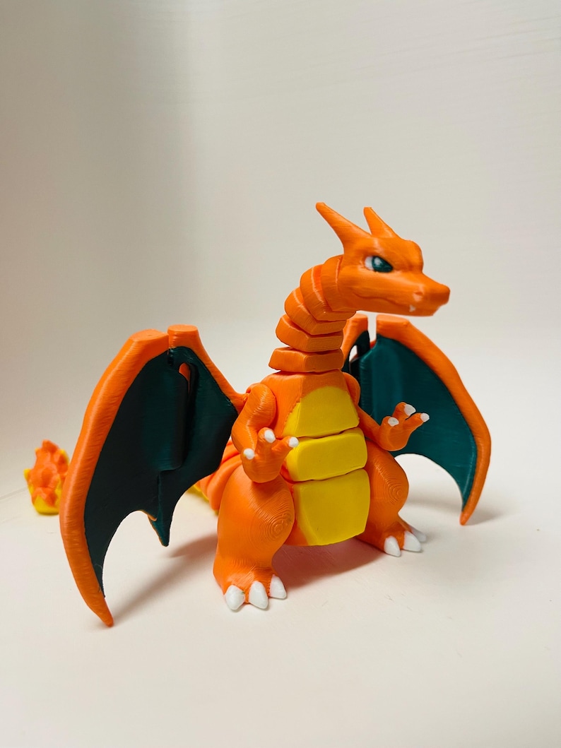 Articulated Fire Dragon – Flexible 3D Printed Figurine | Custom ...