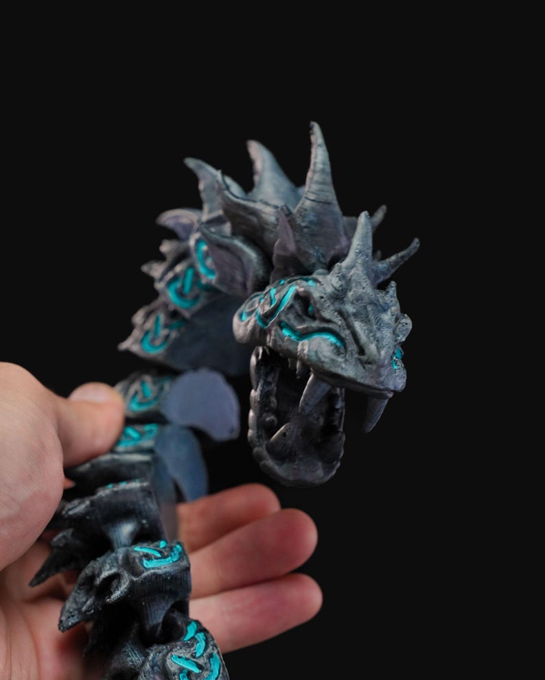 3D Printed Articulated Serpent Dragon | Fantasy Snake Figurine | Flexi ...