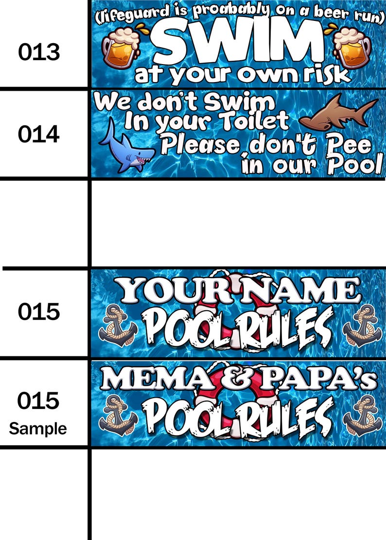 Personalized Pool Rules Sign: Funny Outdoor Decor. Mother's Day Gift ...