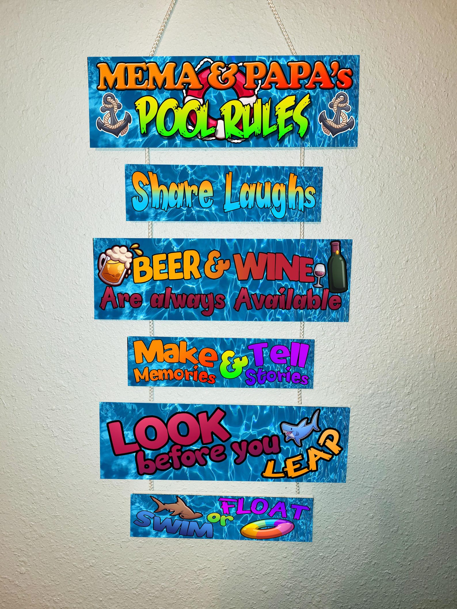 Personalized Pool Rules Sign: Funny Outdoor Decor. Mother's Day Gift ...