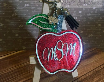 Red Apple Keychain - Etsy