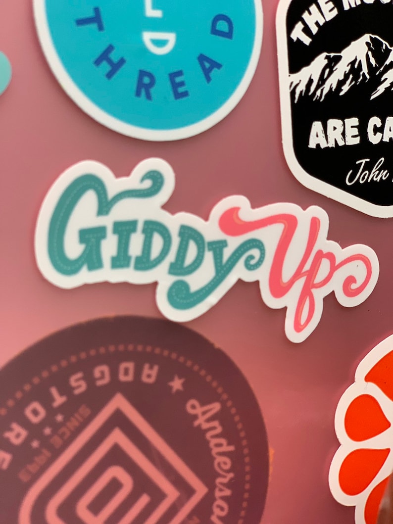 Giddy up Sticker | Hand-illustrated Western Vinyl Decal (laptop, Water ...