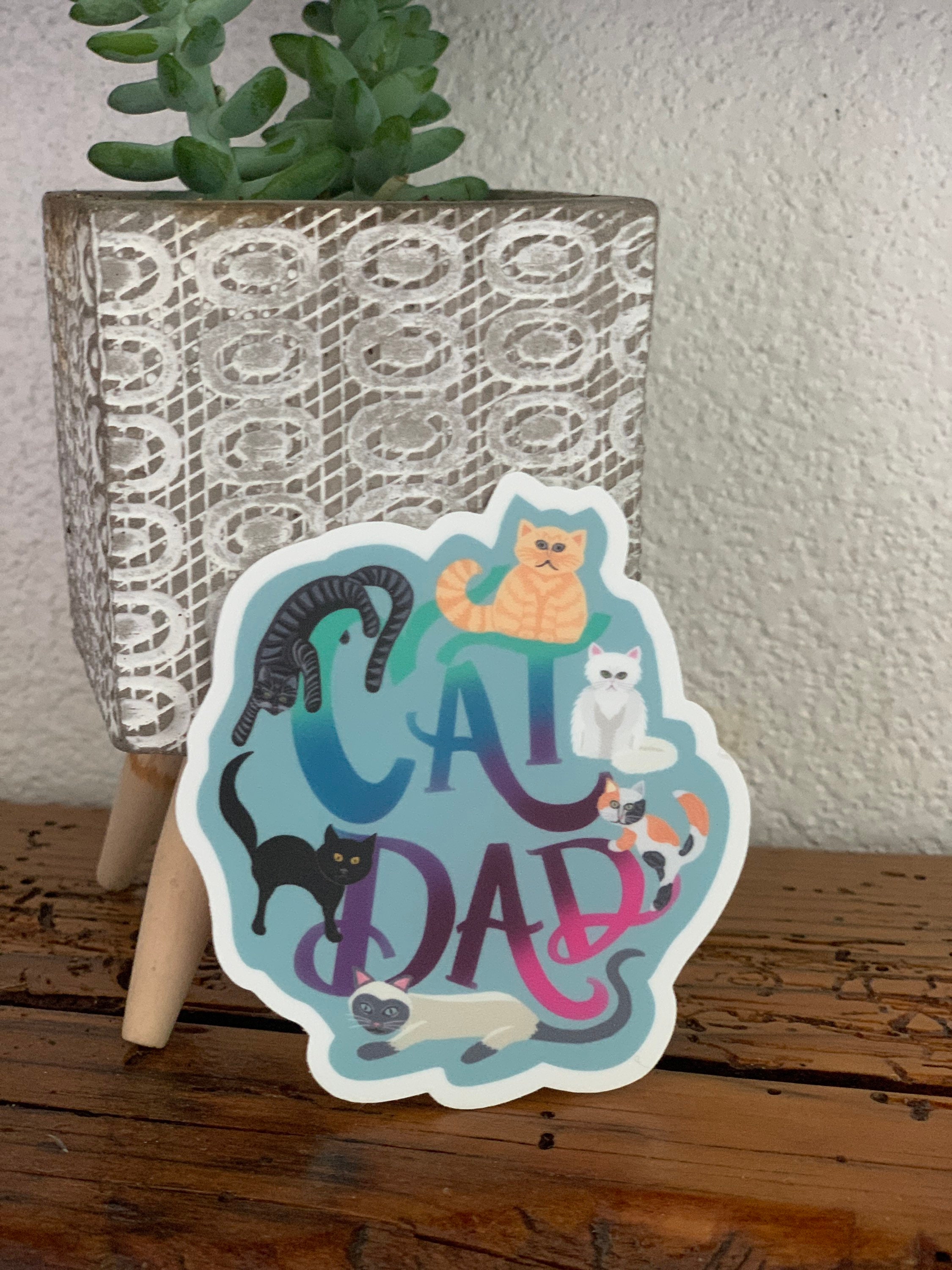Cat Dad Sticker - Etsy