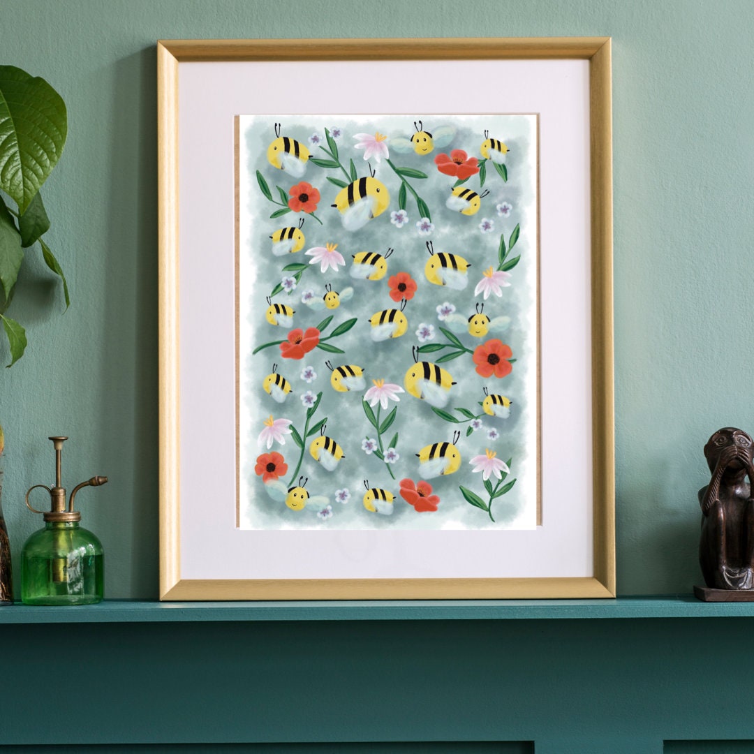 Busy Bees Art Print (unframed) - Etsy