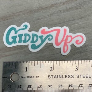 Giddy up Sticker | Hand-illustrated Western Vinyl Decal (laptop, Water ...