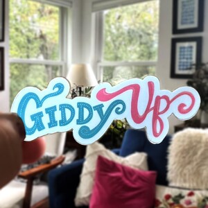Giddy up Sticker | Hand-illustrated Western Vinyl Decal (laptop, Water ...