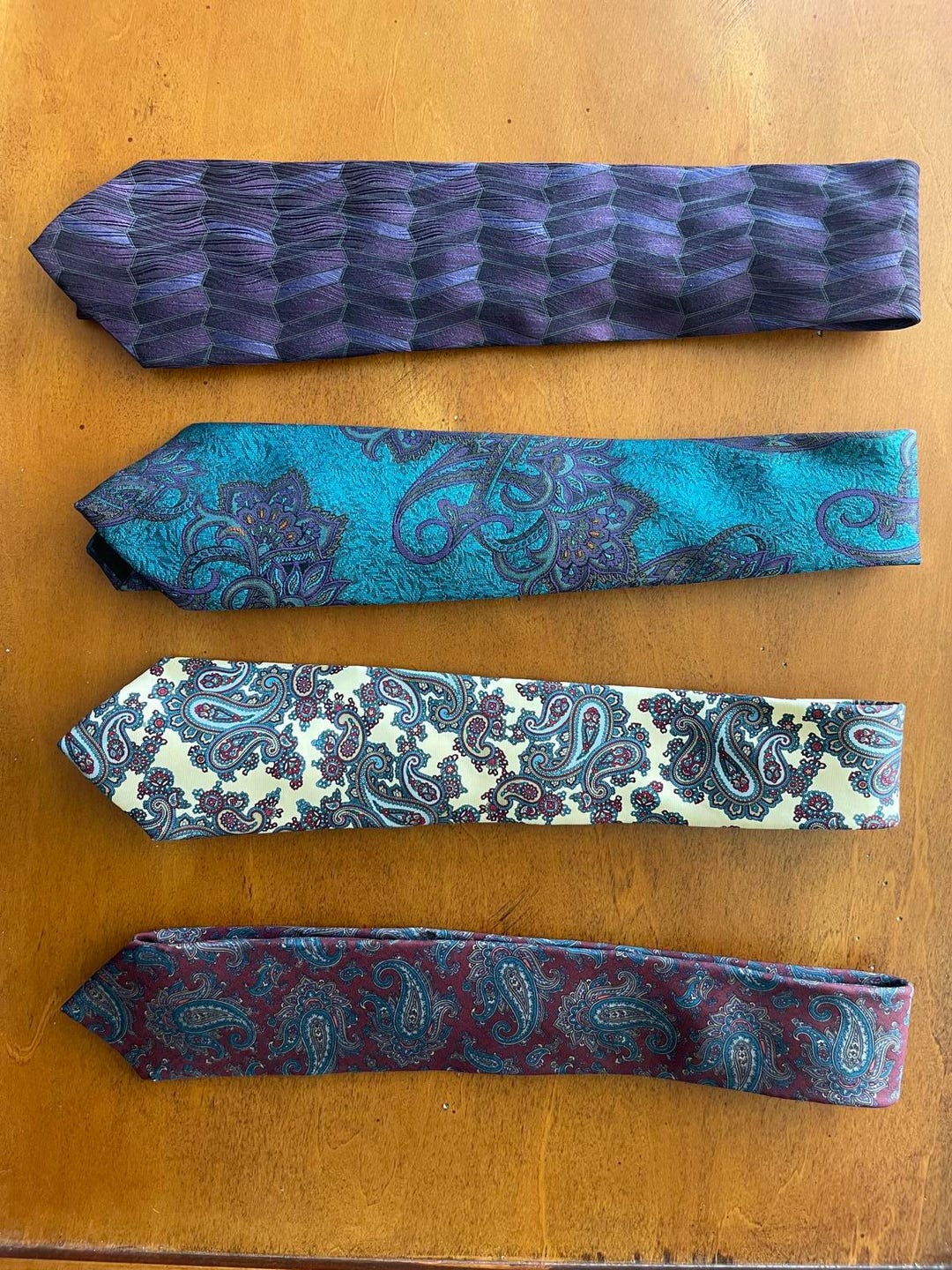 Men's Designer Patterned Silk Ties - Set of 4 - Etsy