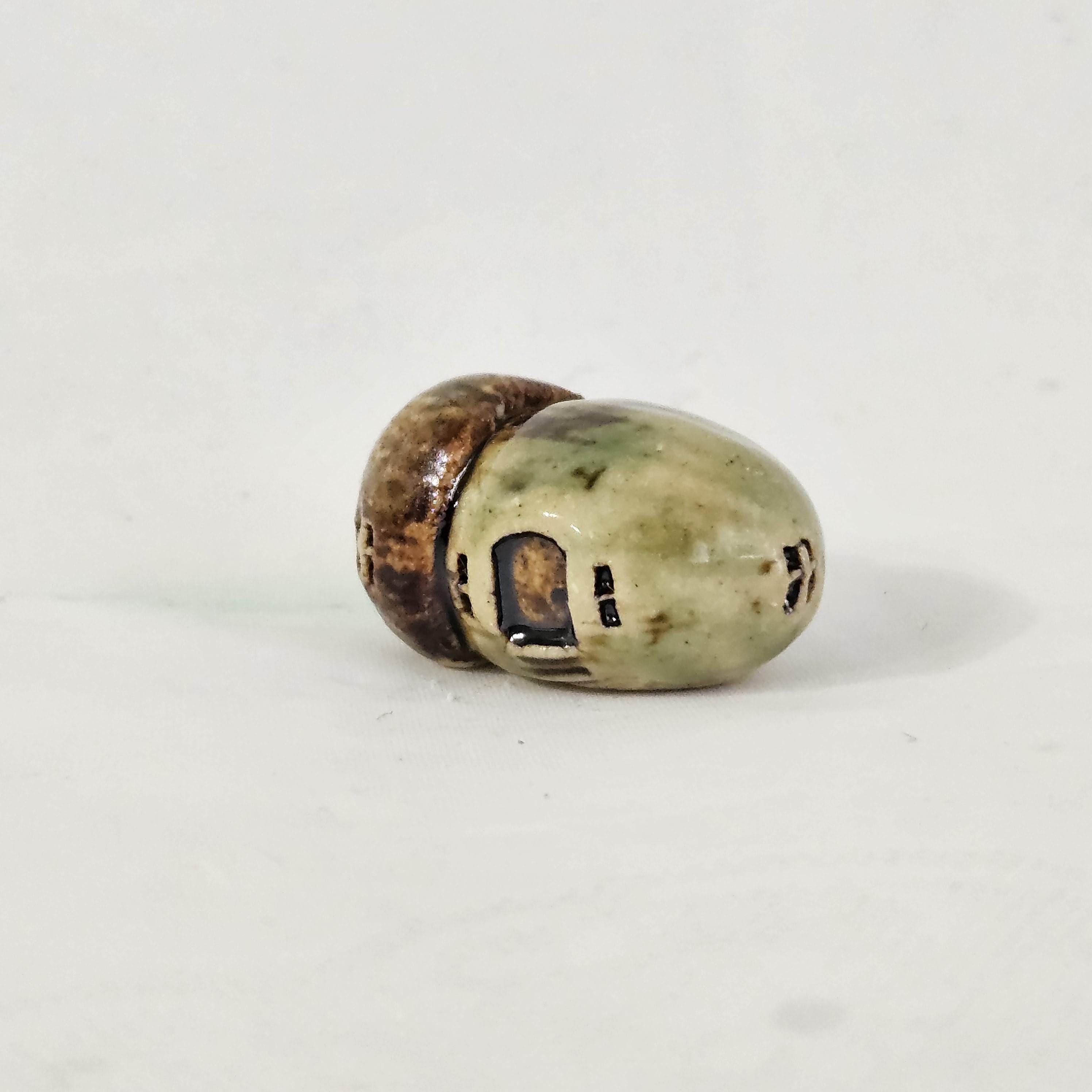 Miniature Ceramic Acorn House: Green Pottery Fairy Garden Decor 189 - Etsy