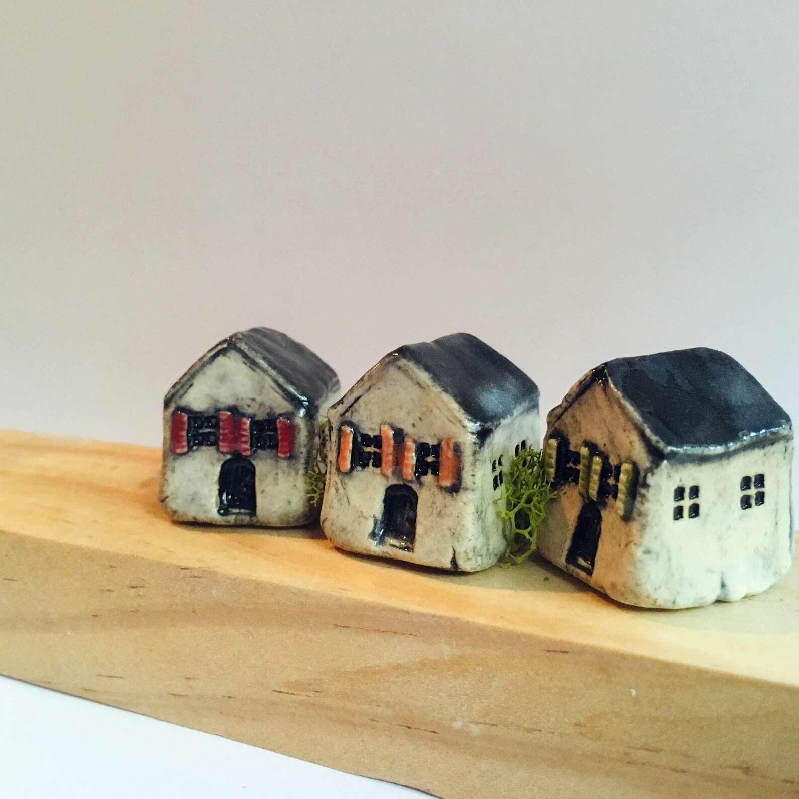 Miniature House 5 Tiny House Black White Painted Shutters | Etsy