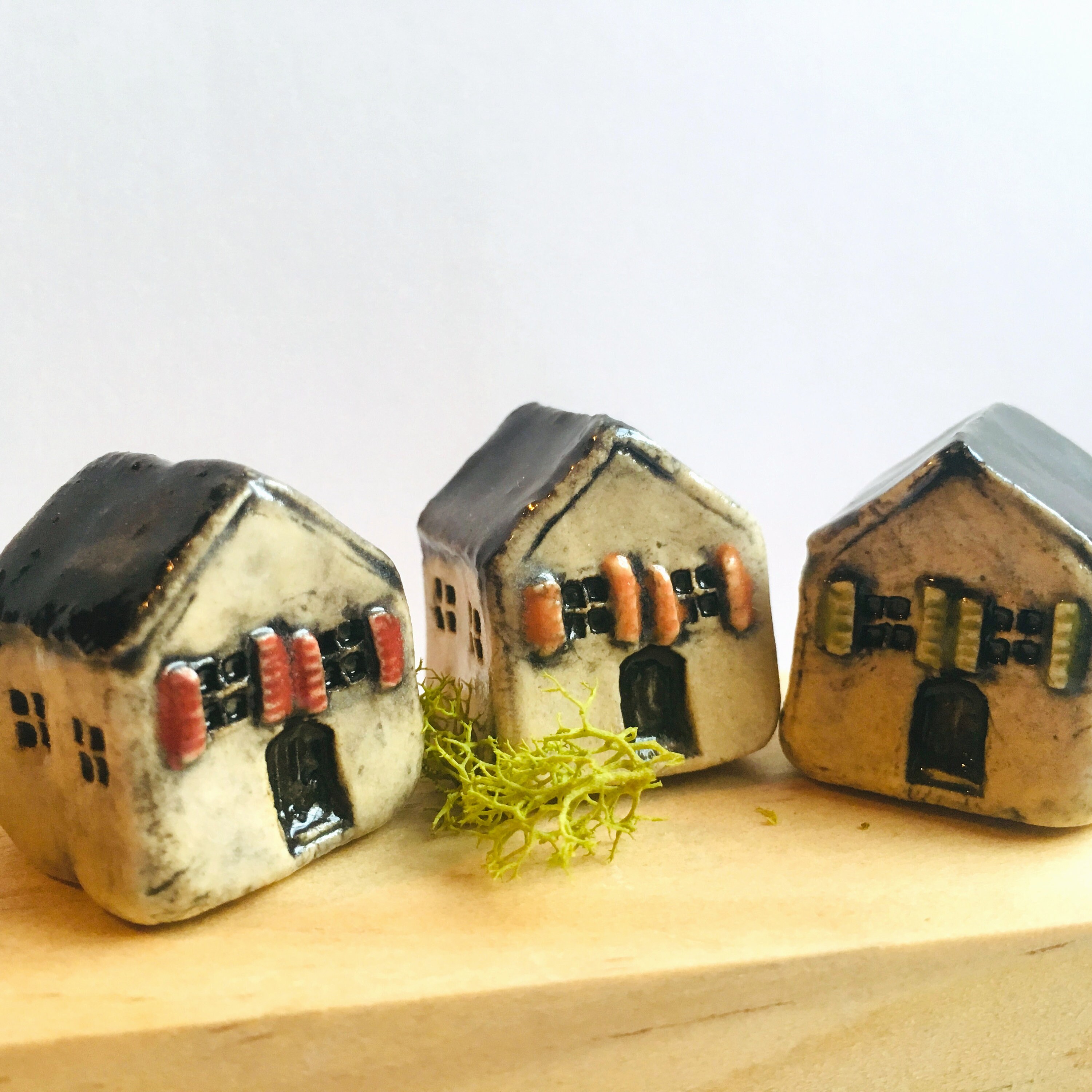 Miniature House 5 Tiny House Black White Painted Shutters | Etsy