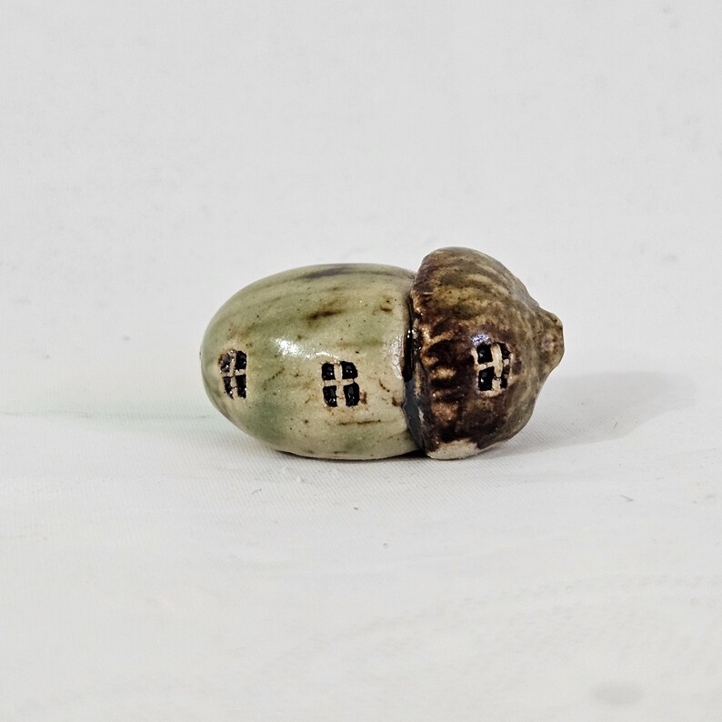 Miniature Ceramic Acorn House: Green Pottery Fairy Garden Decor 189 - Etsy
