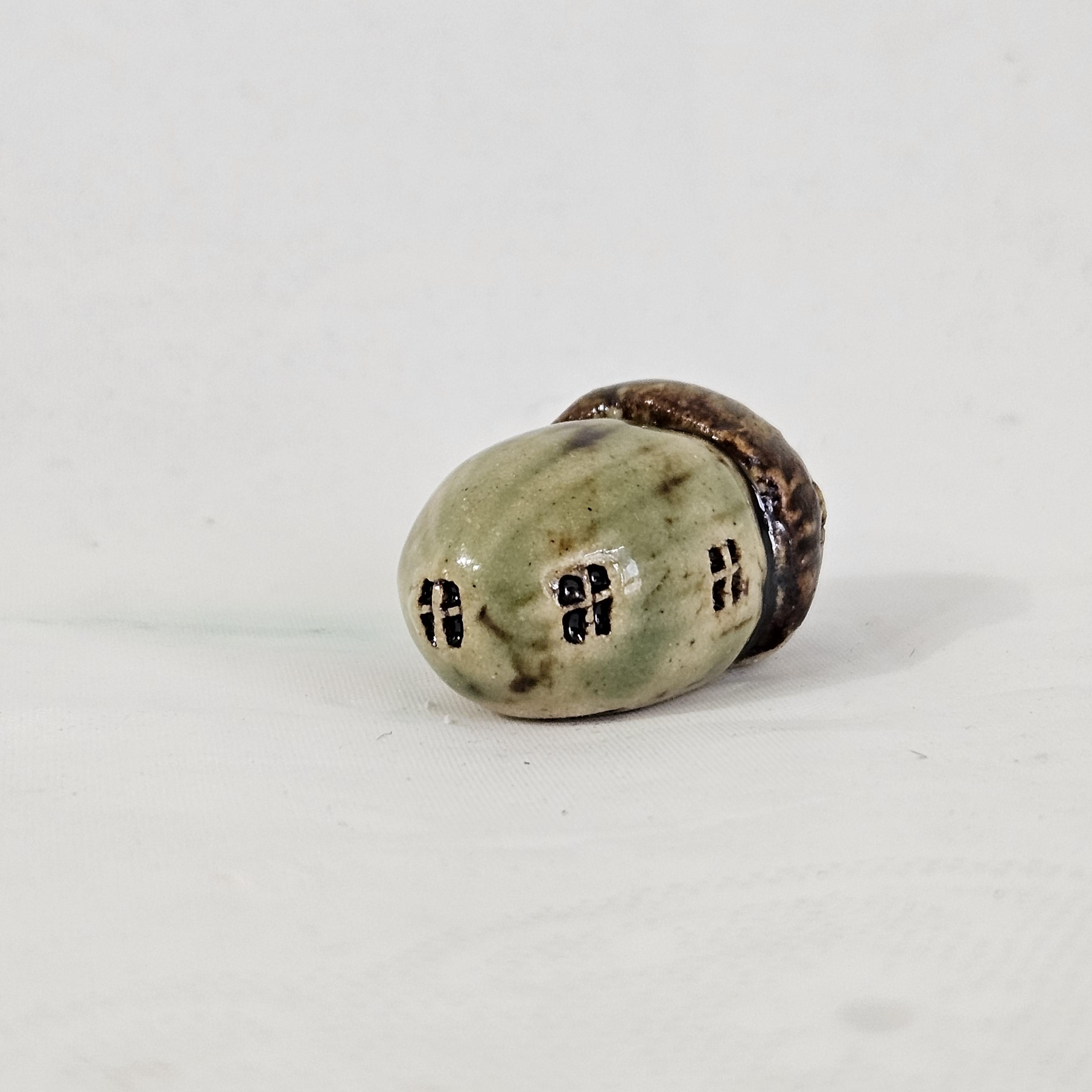 Miniature Ceramic Acorn House: Green Pottery Fairy Garden Decor 189 - Etsy