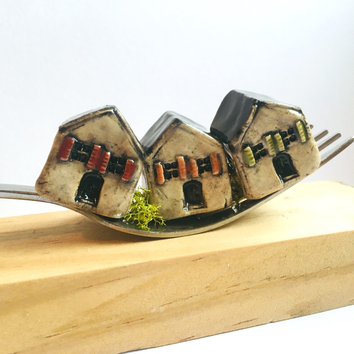 Miniature House 5 Tiny House Black White Painted Shutters | Etsy