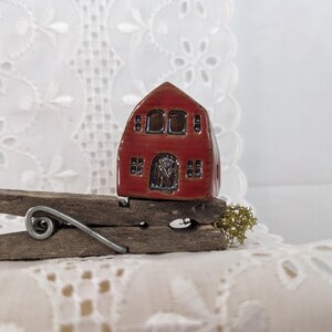 Red Barn #31-B Miniature House Tiny House Mini Ceramic House Rustic ...