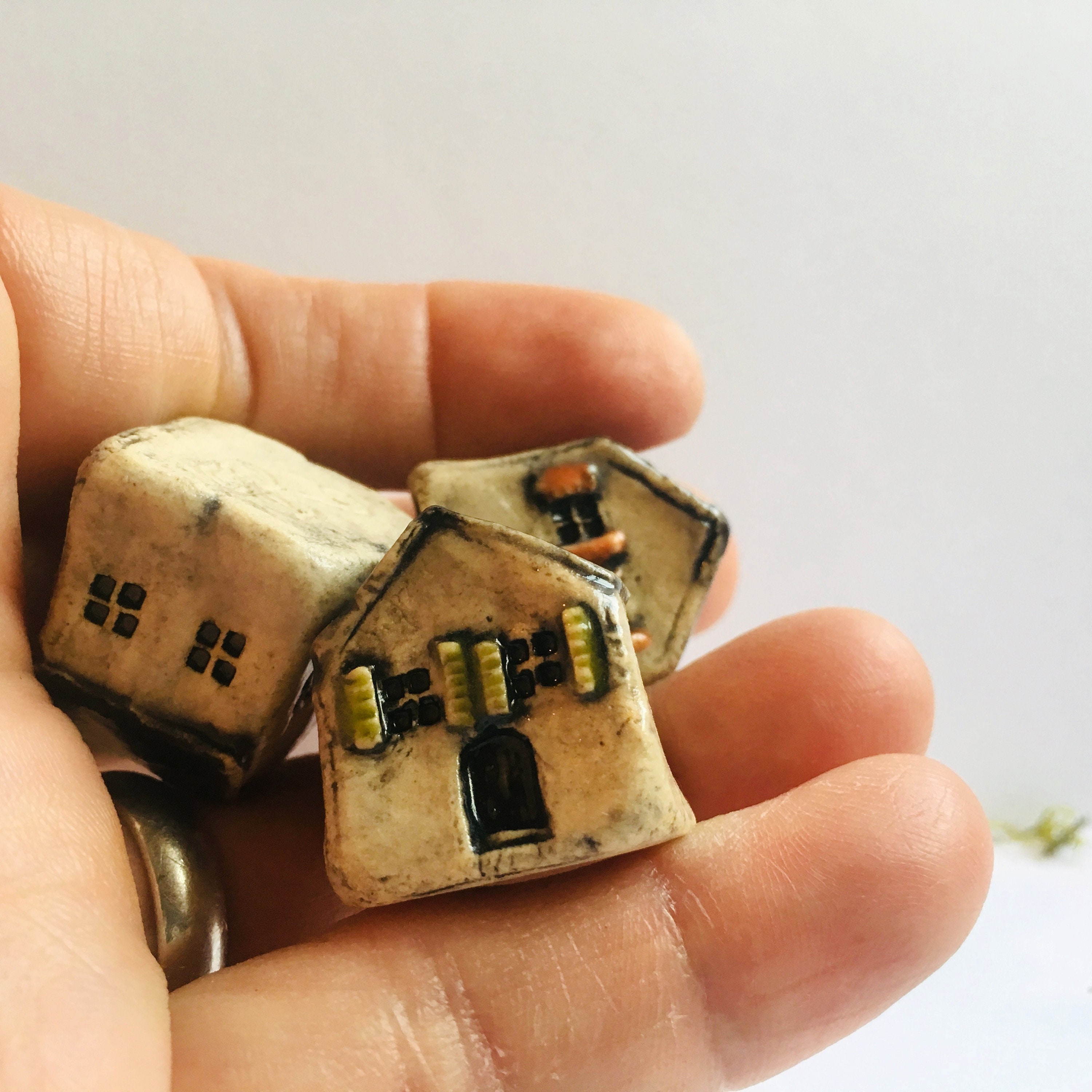 Miniature House 5 Tiny House Black White Painted Shutters | Etsy