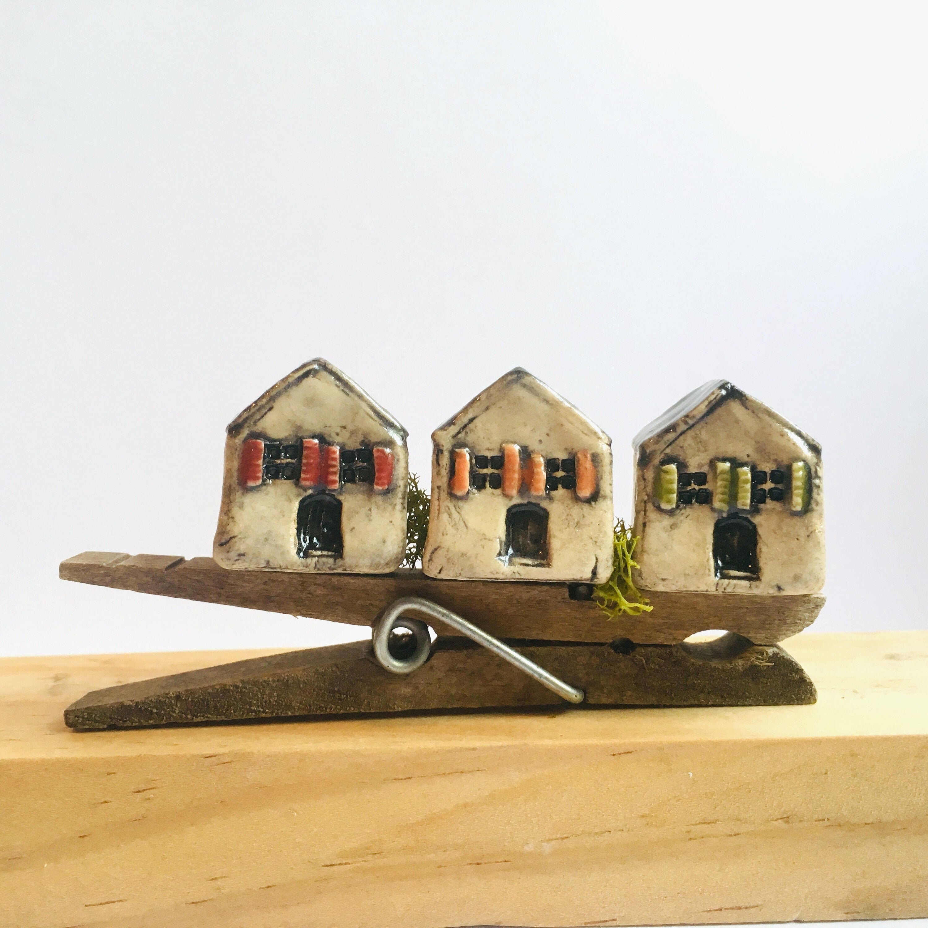 Miniature House 5 Tiny House Black White Painted Shutters | Etsy