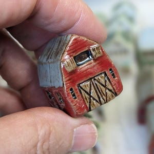 Red Barn #31-B Miniature House Tiny House Mini Ceramic House Rustic ...