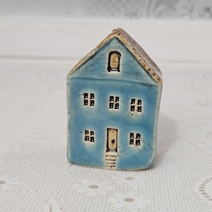 Miniature Blue House With Cats: Fairy Garden Village Collectible - Etsy