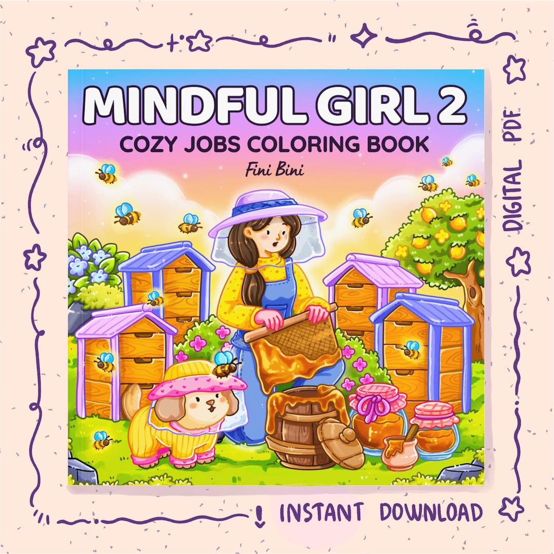 Mindful Girl 2 Coloring Book: 40 Cozy Job Scenes, Inspirational Quotes ...