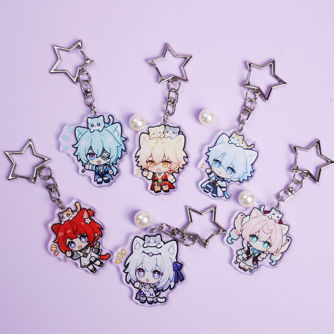 Honkai Star Rail Phainon Mydei Acrylic Keychain With Chibi Characters ...