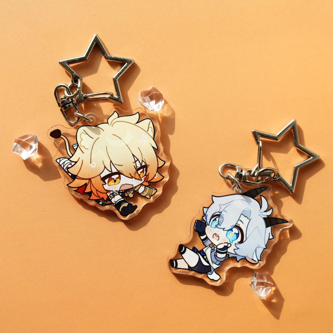 Honkai Star Rail Phainon & Mydei Double Layer Acrylic Keychain Set,cute ...