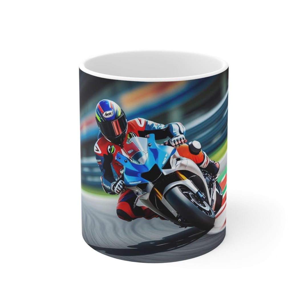Racing Motorcycle Mug: Coffee Cup for Bike Lovers - Etsy