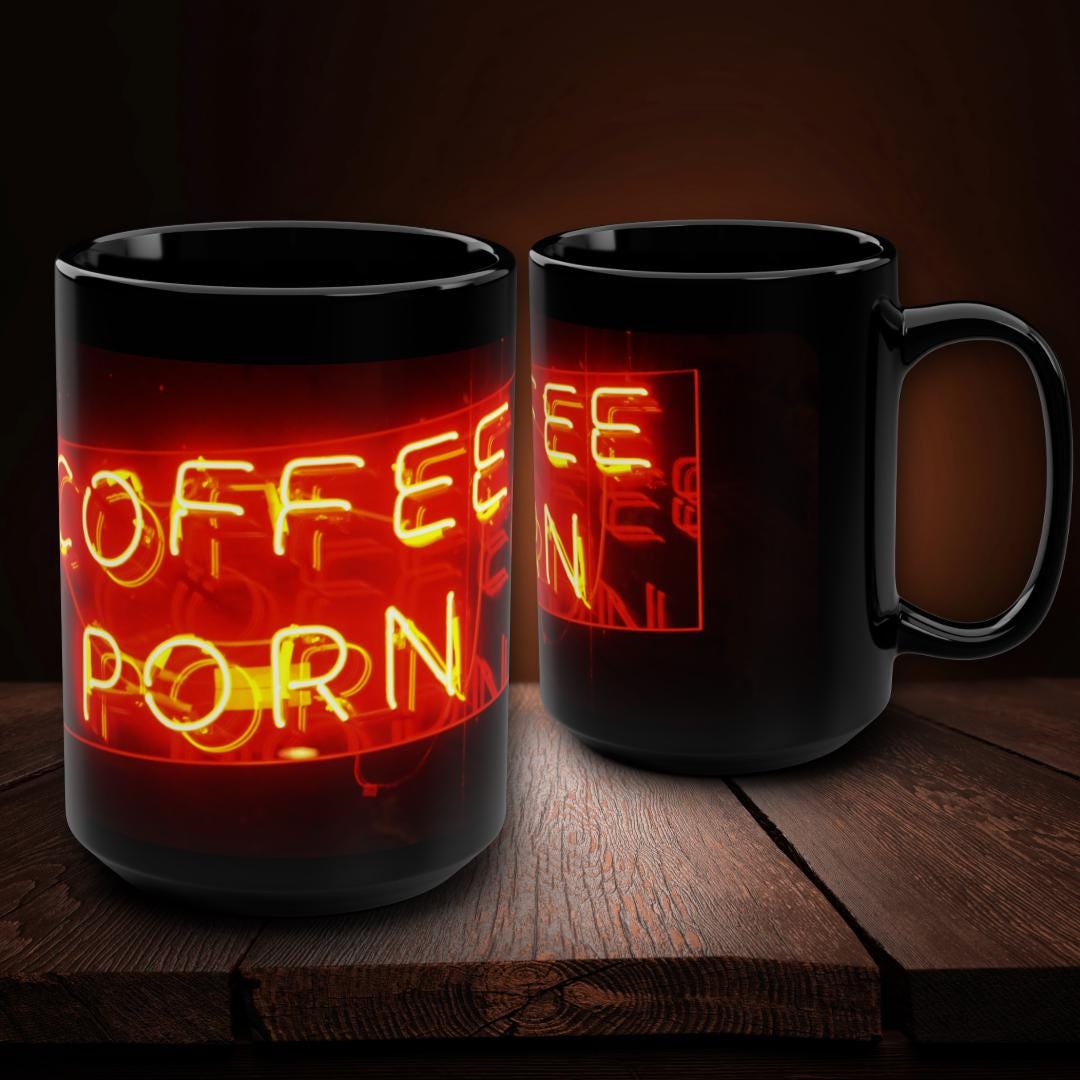 Neon Coffee Mug, Large 15oz Cup for Hot Beverages, Unique Ceramic Tea ...