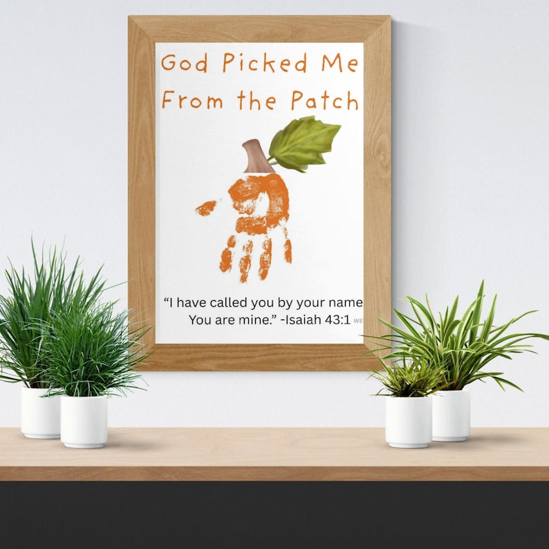 Christian Pumpkin Handprint Craft: Fall Bible Verse Art (digital ...