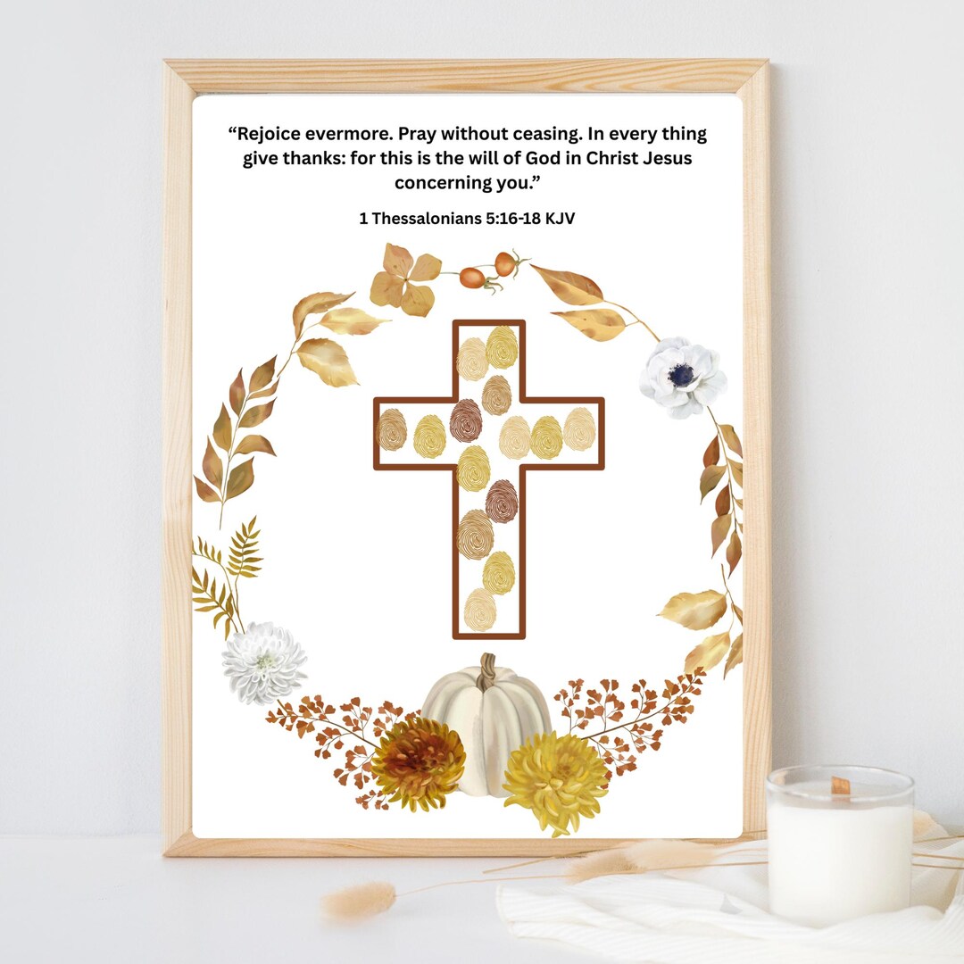 Fall Christian Fingerprint Craft | Bible Verse Wall Art | Kids ...