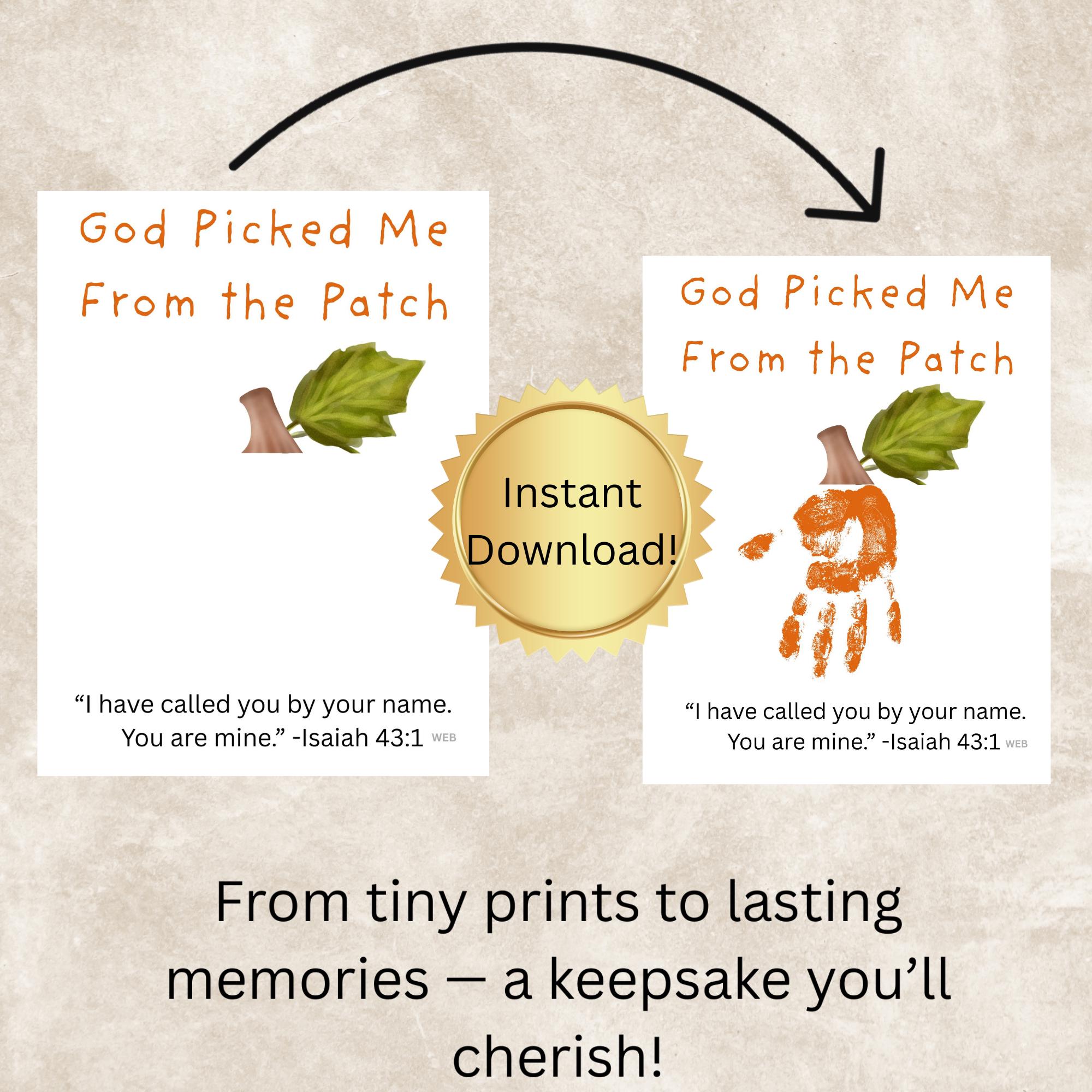 Christian Pumpkin Handprint Craft: Fall Bible Verse Art (digital ...