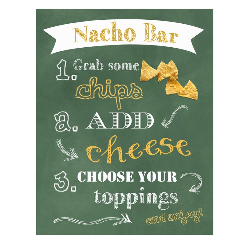 Nacho Bar Sign Digital | Etsy