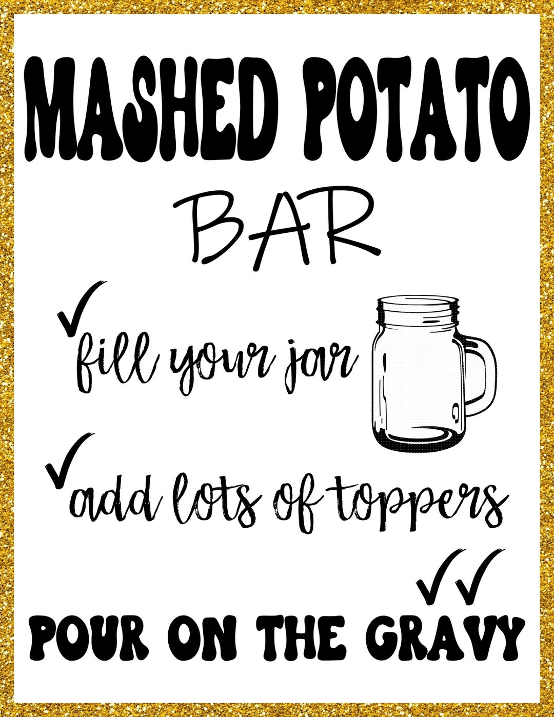 Mashed Potato Bar Sign: Chalkboard Style Party Decor (digital Download ...