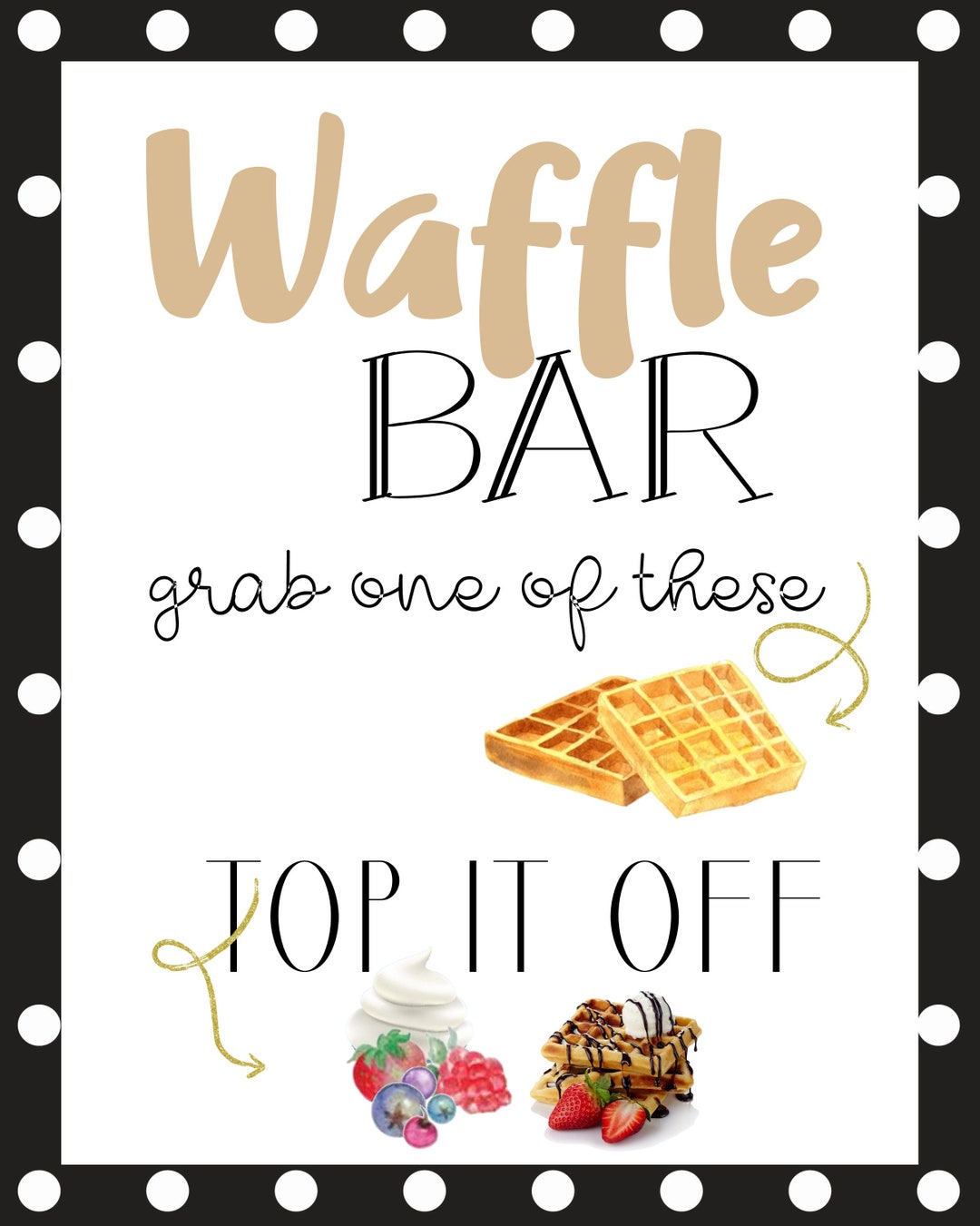 Waffle Bar Sign | Digital - Etsy
