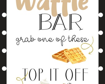 Waffle Bar Display Download, Printable Waffle Bar Sign, Digital ...