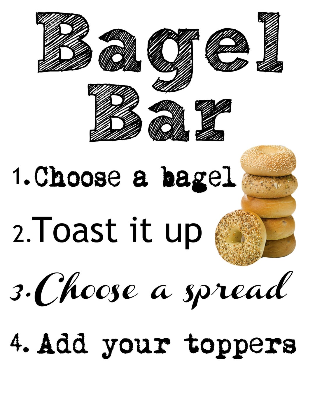 Bagel Bar Sign/digital Sign for Baby Shower, Bridal Shower or Brunch - Etsy